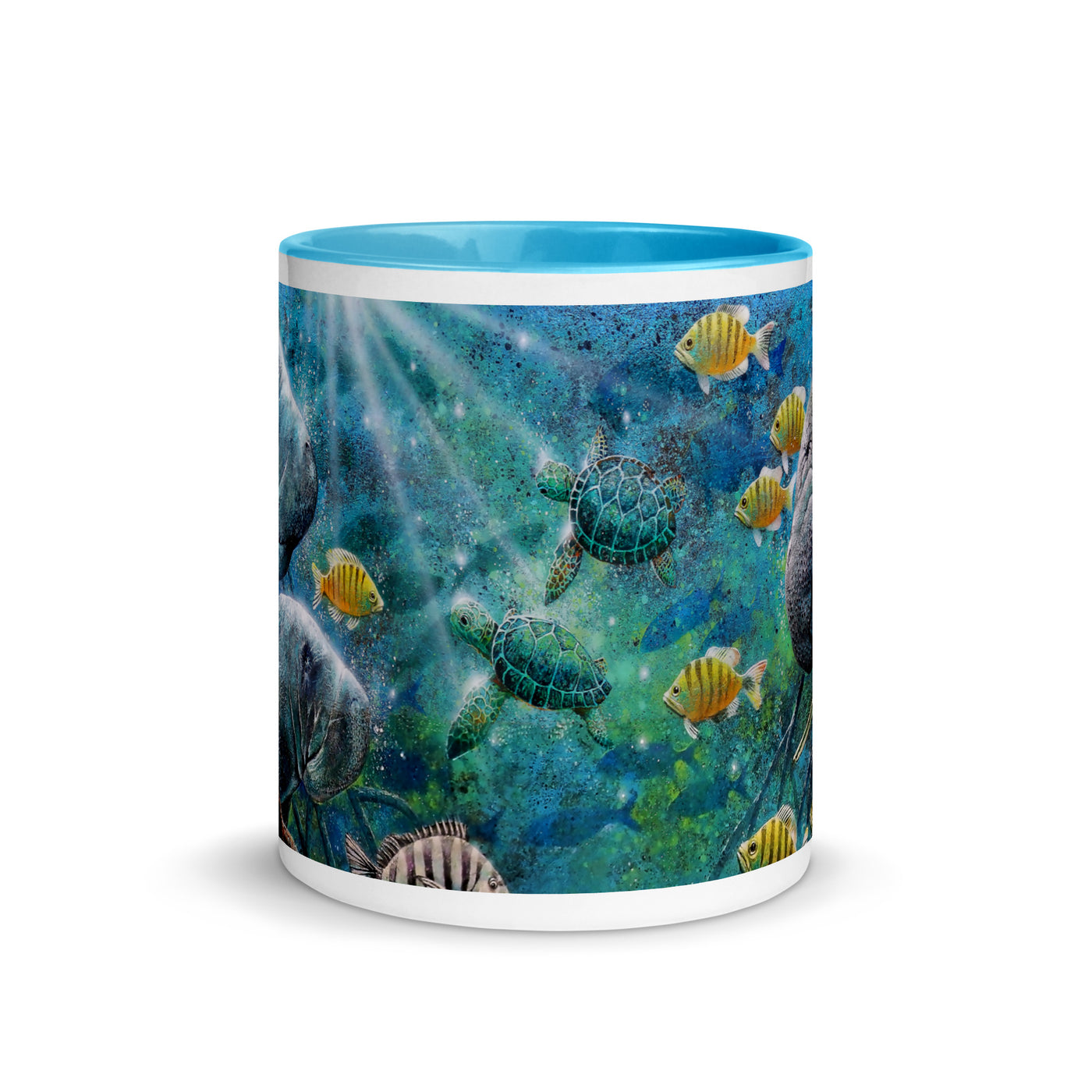 Manatees and Sea Turtle Aquatic Florida Aquatic Scene Coffee Mug